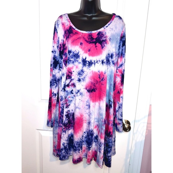 Boutique | Dresses | Giddy Up Glamour Boutique Purple Pink Tie Dye Long ...